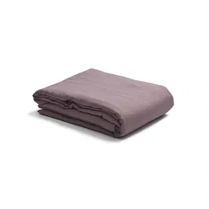 PIGLET IN BED Linen Blend Flat Sheet - Elderberry