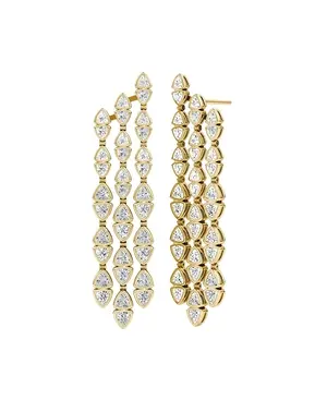 VRAI Trillion Cascade Diamond Earrings - K Yellow Gold
