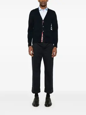 Thom Browne 4-bar Relaxed Fit V-neck Cardigan - Blue