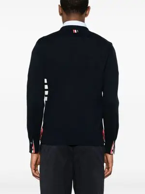 Thom Browne 4-bar Relaxed Fit V-neck Cardigan - Blue