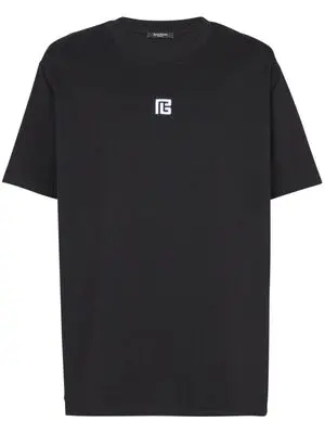 Balmain Pb Embroidered T-shirt - Black
