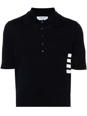 Thom Browne Cotton 4-bar Relaxed Fit Polo - Blue