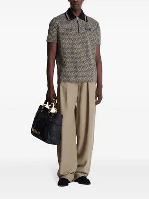 Balmain Labyrinth Jacquard Polo Shirt - Black
