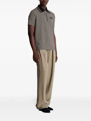 Balmain Labyrinth Jacquard Polo Shirt - Black