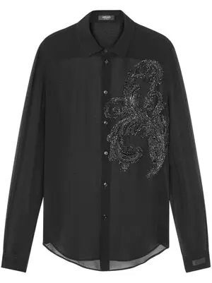 Versace Barocco Leaf Embroidered Shirt