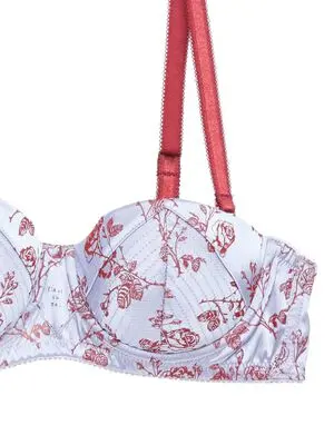 FLEUR DU MAL Rose-jacquard Balconette Bra
