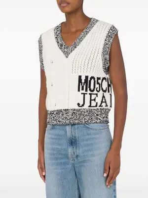 Moschino Intarsia-knit Logo Top