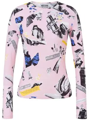 Moschino Collage-print T-shirt - Pink
