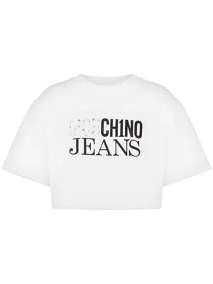 Moschino Logo-print Cropped T-shirt - White