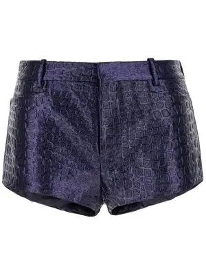 TOM FORD Croc-effect Thigh-length Shorts