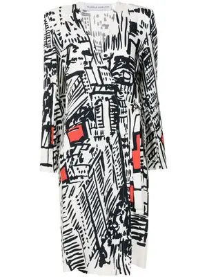 GLORIA COELHO Abstract-print Wrap Dress