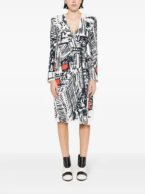 GLORIA COELHO Abstract-print Wrap Dress