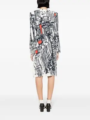 GLORIA COELHO Abstract-print Wrap Dress