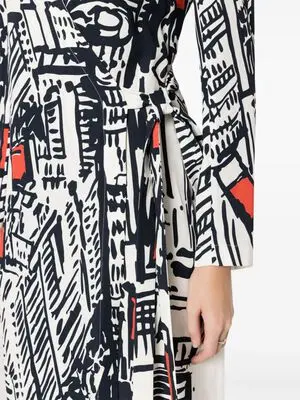 GLORIA COELHO Abstract-print Wrap Dress