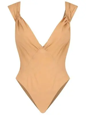 Saint Laurent Cross-back Silk Bodysuit - Neutrals