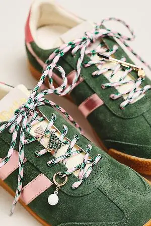 Anthropologie Shoe Charm And Laces Set - Green Pattern