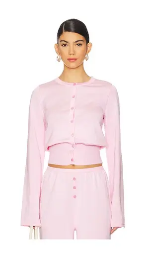 SNDYS. X Revolve Button Up August Top - Blush