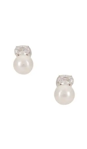 Shashi Cleo Stud Earrings - White Pearl