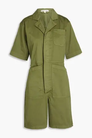 ALEX MILL Cotton-blend Poplin Playsuit - Army Green
