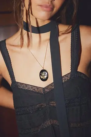 Free People Free People Jules Onyx Zodiac Necklace Libra