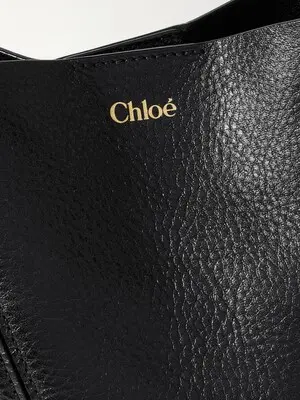 Chloé Spin Small Embellished Textured-leather Tote - Black