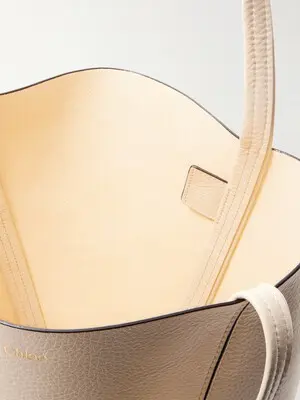 Chloé Spin Textured-leather Tote - Ecru