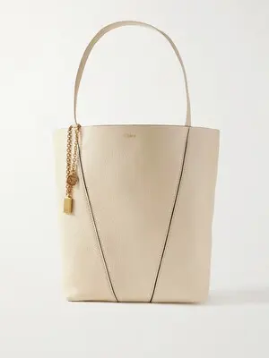 Chloé Spin Textured-leather Tote - Neutrals