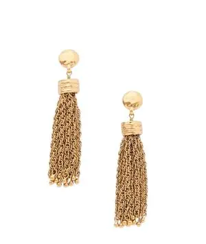 Chloé Tone Tasseled Earrings - Gold