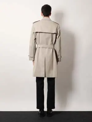 Burberry Cotton-blend Trench Coat With Check Lining