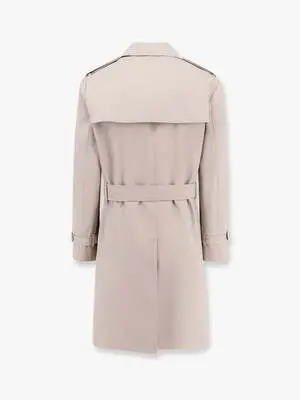 Burberry Cotton-blend Trench Coat With Check Lining