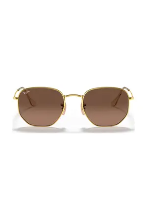 Ray-ban Hexagonal Sunglasses With Flat Lenses - Gold