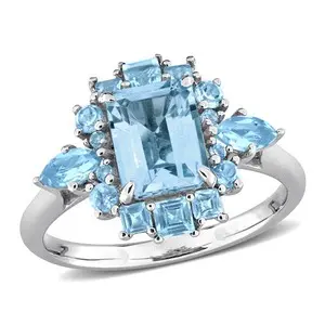 JULIANNA B. Cluster Halo Ring - Topaz