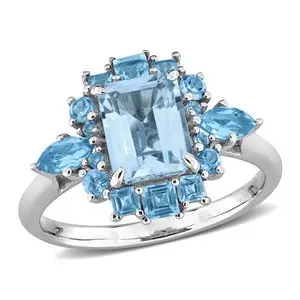 JULIANNA B. Cluster Halo Ring - Topaz