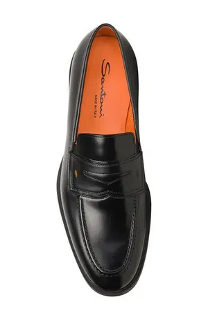 Santoni Penny Loafer - Black