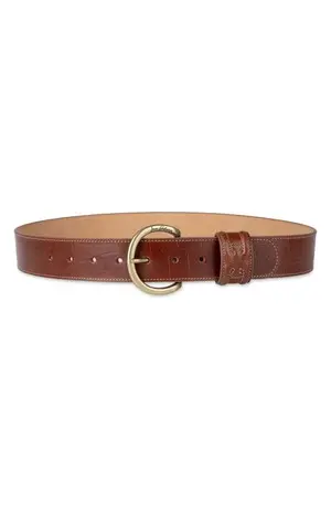 Sam Edelman Rounded Buckle Belt - Tan Croc