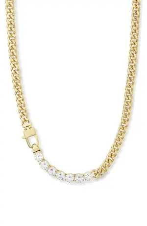 Melinda Maria Julian Loves Zirconia Chain Necklace - Goldhite