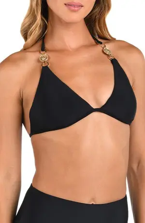 L'Agence Annabelle Solids Triangle Bikini Top - Black