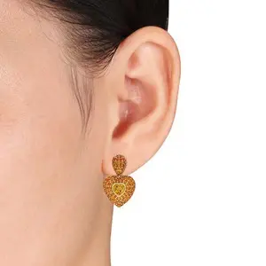 JULIANNA B. Cluster Heart Earrings 14k