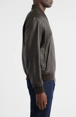 Emporio Armani Leather Bomber Jacket