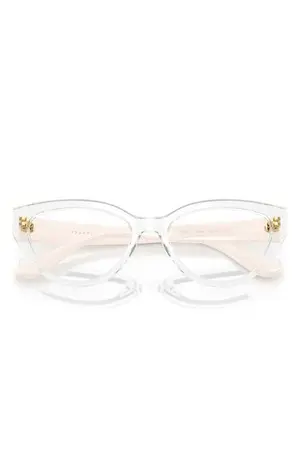 VOGUE 48mm Cat Eye Optical Glasses - Rose Gold Black