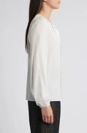 Kobi Halperin Eliza Silk Blend Button-up Top - Ivory