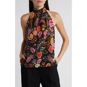 Kobi Halperin Madison Floral Silk Halter Top