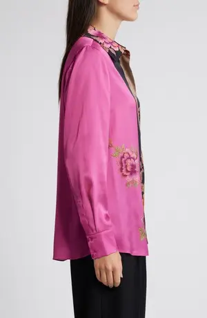 Kobi Halperin Sabrina Floral Satin Shirt