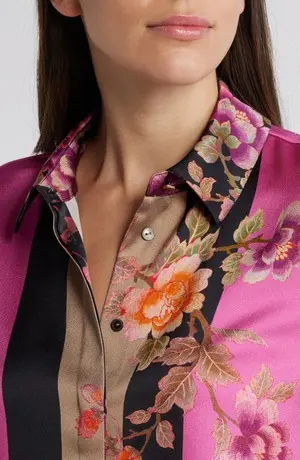 Kobi Halperin Sabrina Floral Satin Shirt