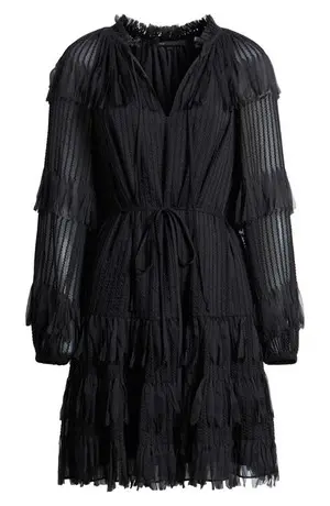 Kobi Halperin Nora Long Sleeve Chiffon Cocktail Dress