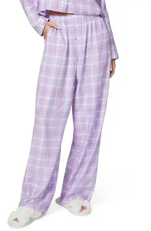 FLORENCE BY MILLS Plaid Flannel Sleep Pants - Millie Lavender Plaid