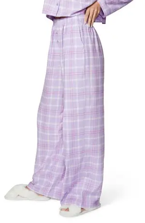 FLORENCE BY MILLS Plaid Flannel Sleep Pants - Millie Lavender Plaid