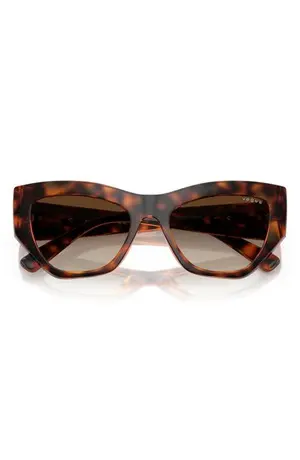 VOGUE 53mm Irregular Sunglasses - Dark Havana