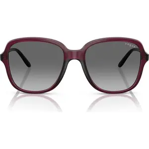 VOGUE VOGUE 53mm Polarized Square Sunglasses Burgundy