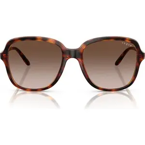 VOGUE 53mm Polarized Square Sunglasses - Dark Havana